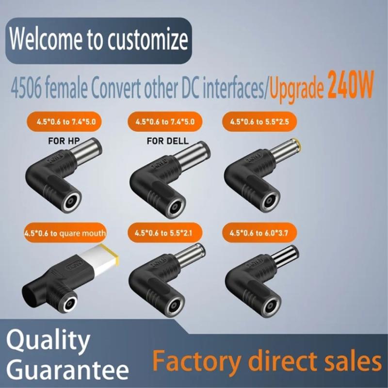 DC Power Adapter Plug 4.5x0.6mm Female to 6.0x3.7mm Male Converter DC ...