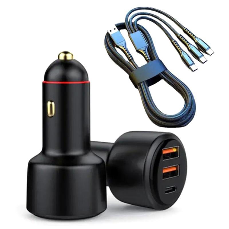 PD3.0 Fast Charging Car Charger 65W Cigarette Lighter Charger Adapter 3 ...