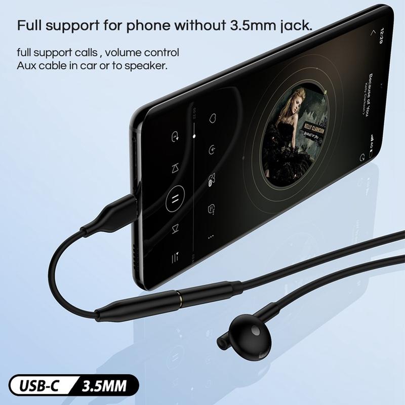 USB-C / 3.5 mm Audio Adapter - Audio & Call Support - Black
